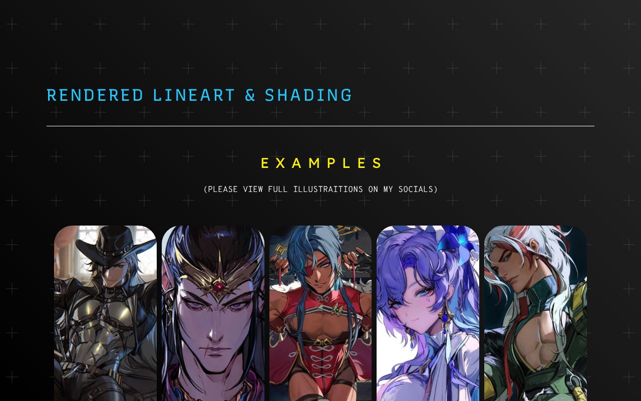 rendered lineart & shading
